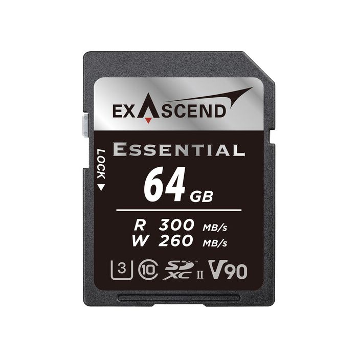 Exascend SD card 64GB Catalyst R300 W260 MB/s UHS-IIC10V90
